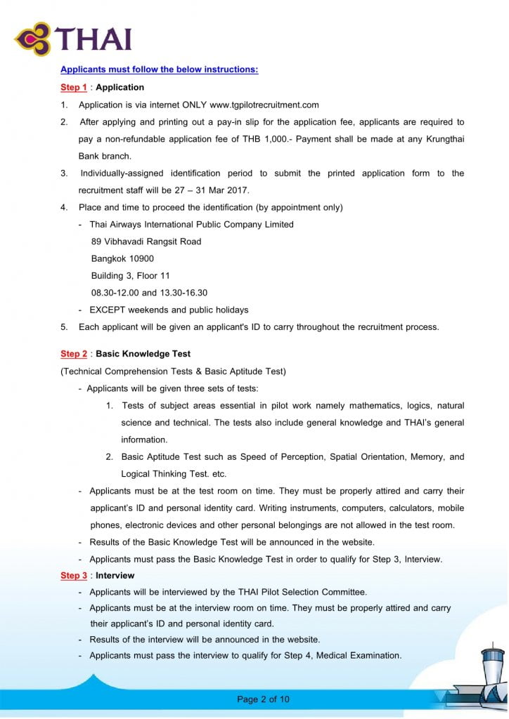 Student Pilot Thai Airway Qualification - Engineer Tutor