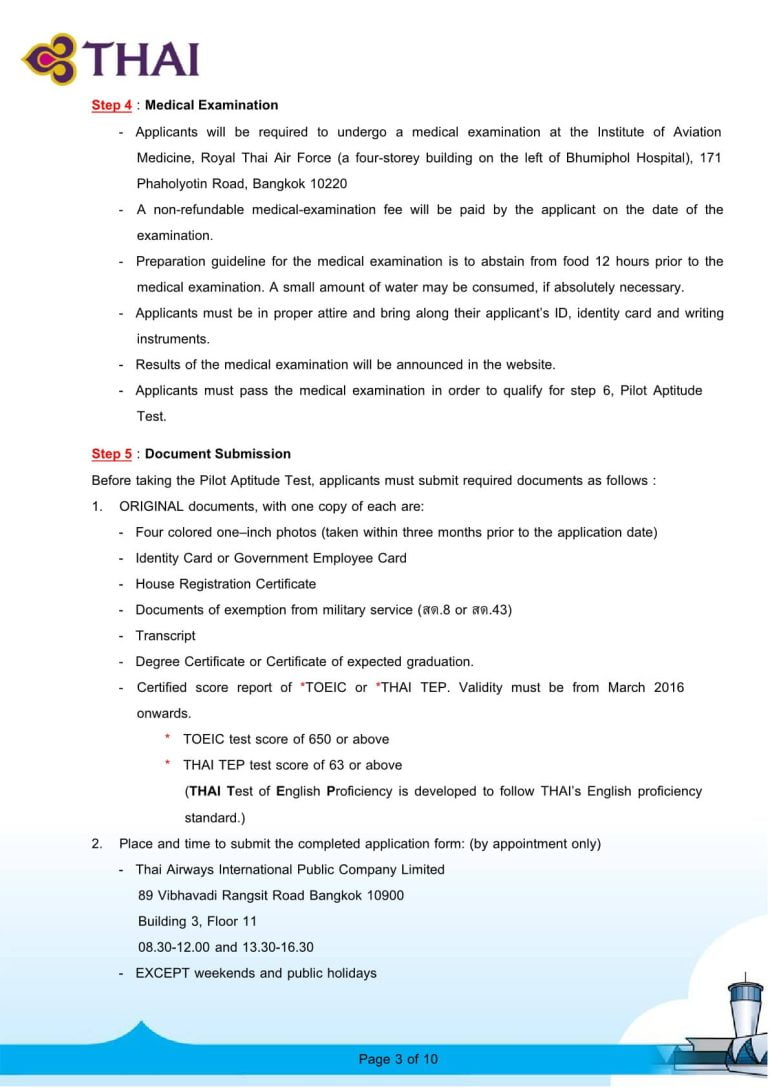 Student Pilot Thai Airway Qualification - Engineer Tutor